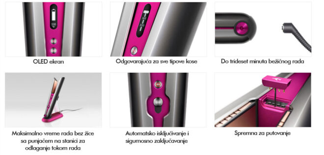 Dyson Corrale pegla za kosu (Black Nickel/Fuchsia) - Ecotech
